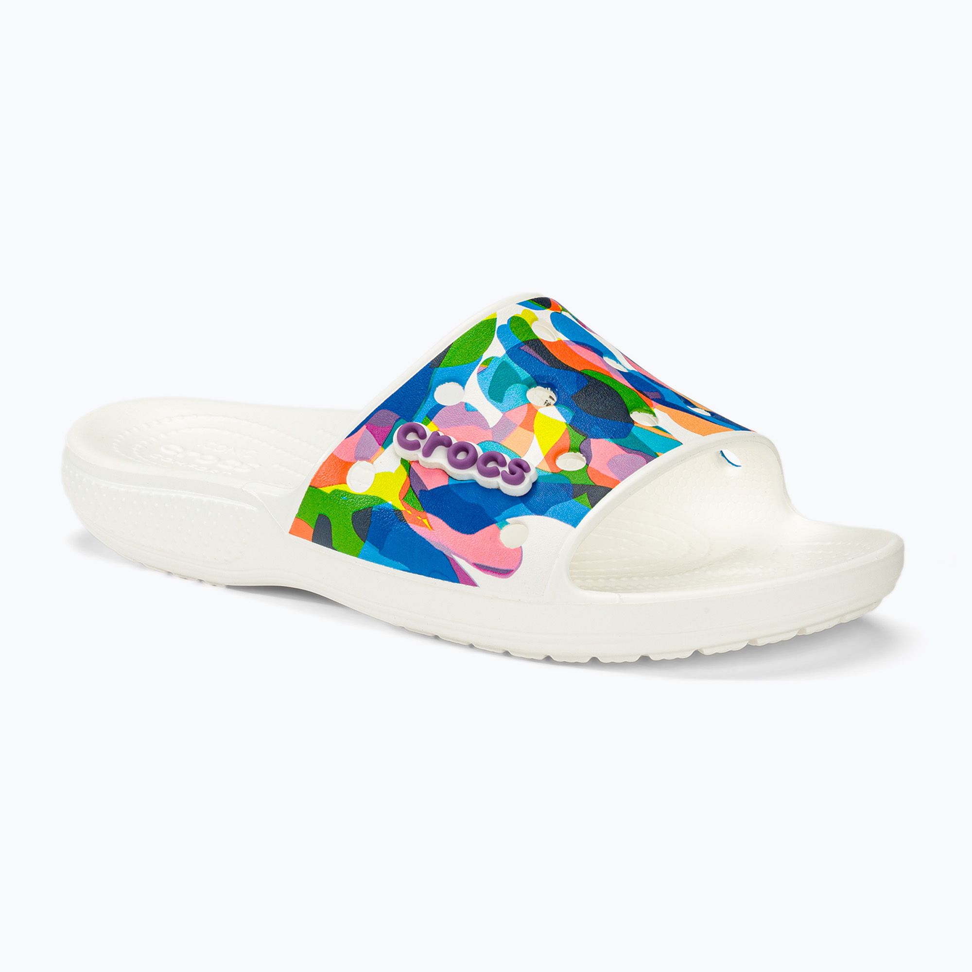 Klapki Crocs Classic Crocs Bubble Block Slide white/multi (207408-94S ...
