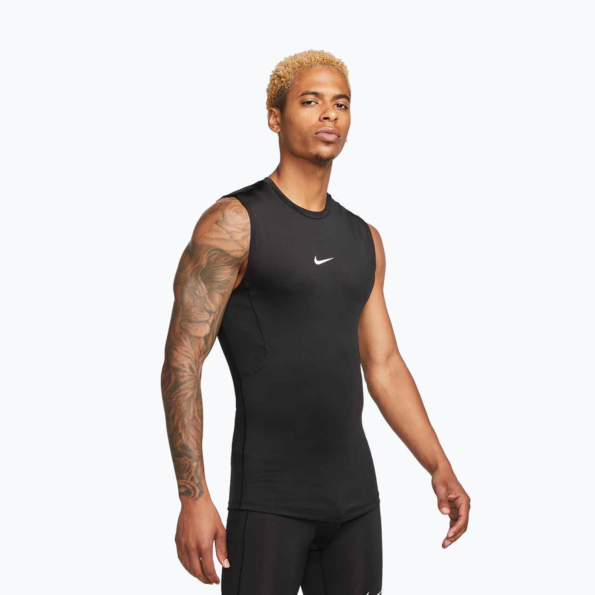 Koszulka męska Nike Pro Dri-Fit Tight Sleeveless Fitness black/white ...
