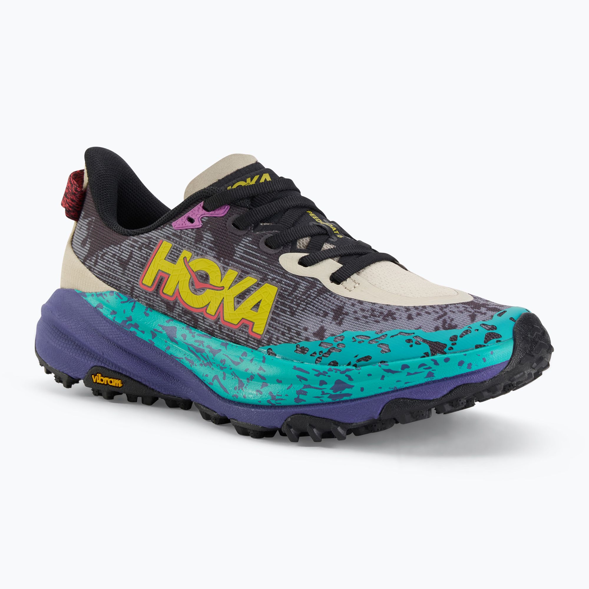 Buty do biegania damskie HOKA Speedgoat 6 oatmeal/mountain iris ...