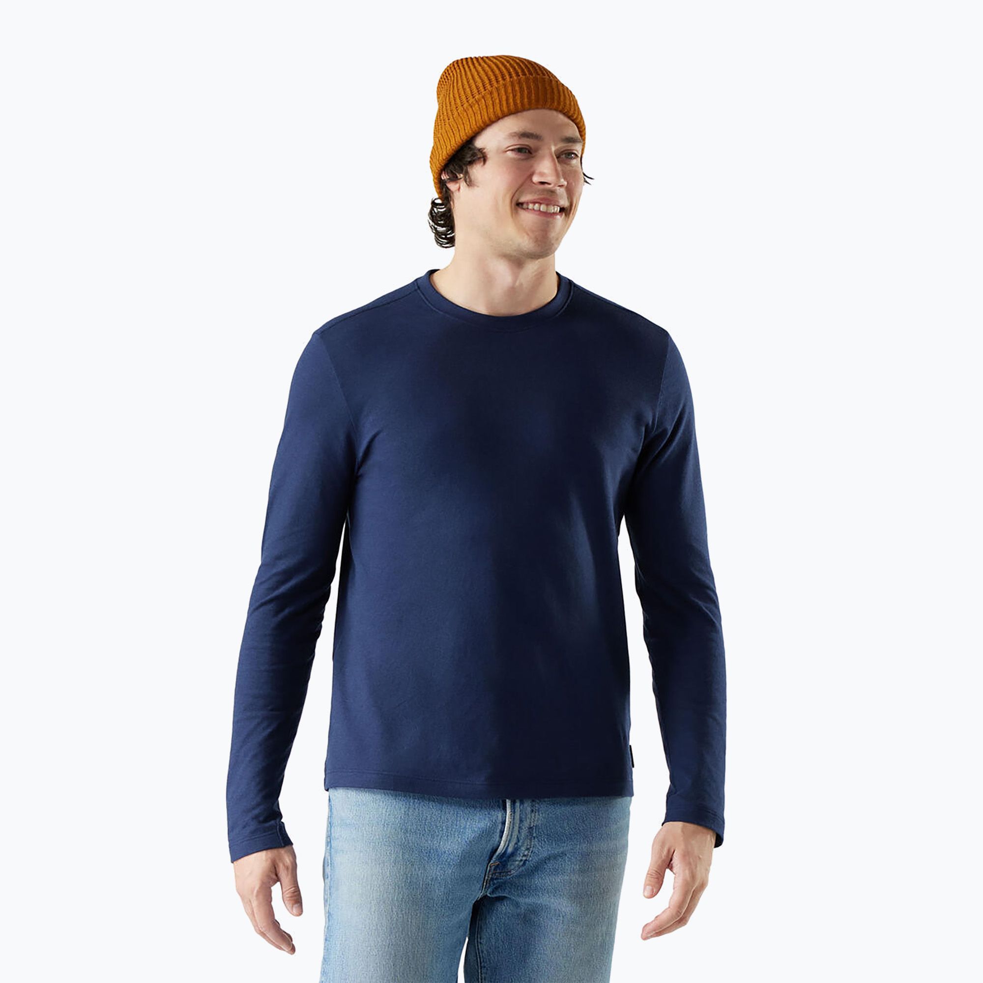 Longsleeve trekkingowy męski Smartwool Perfect Crew deep navy (02595 ...