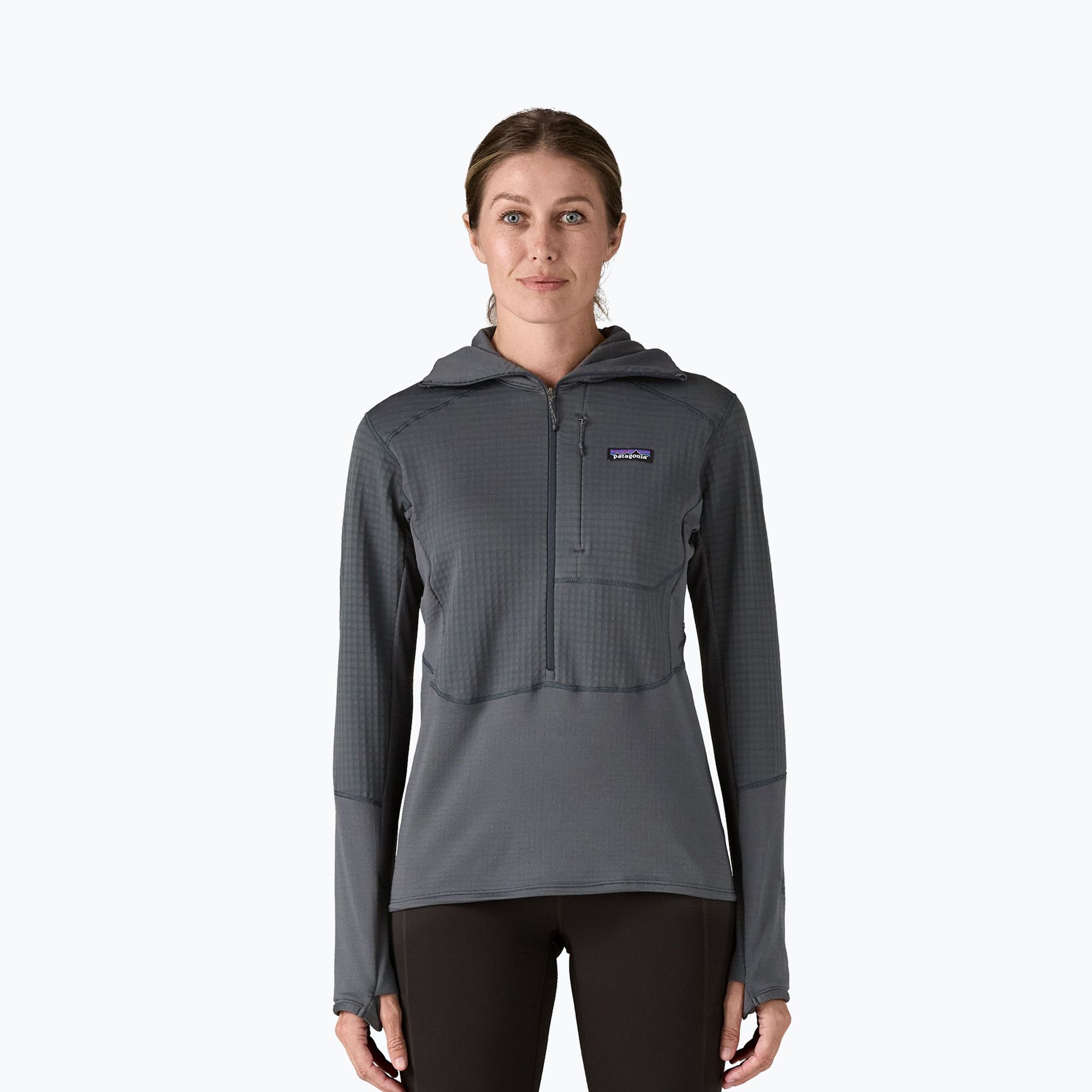 Kurtka softshell damska Patagonia R1 Hybrid Pullover Hoody smolder blue ...