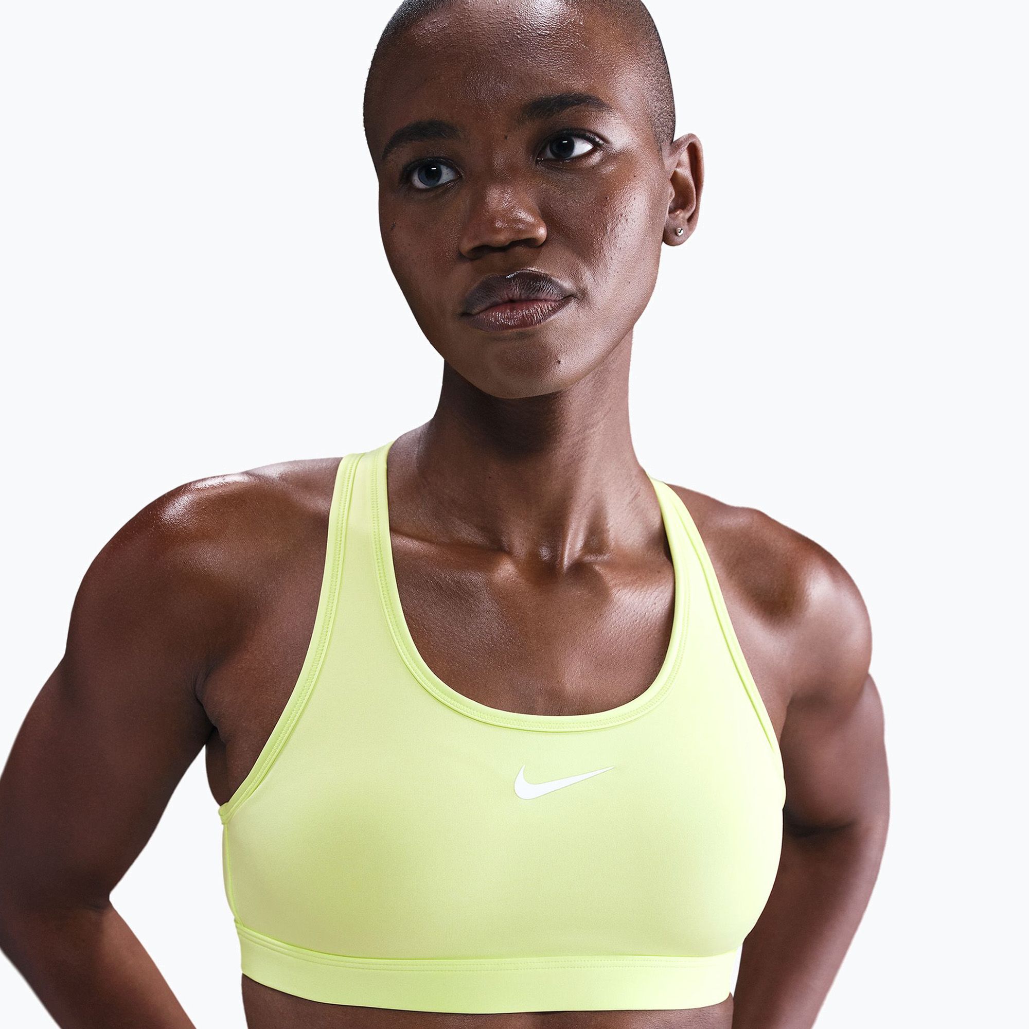 Biustonosz treningowy Nike Swoosh Medium Support light lemon twist ...