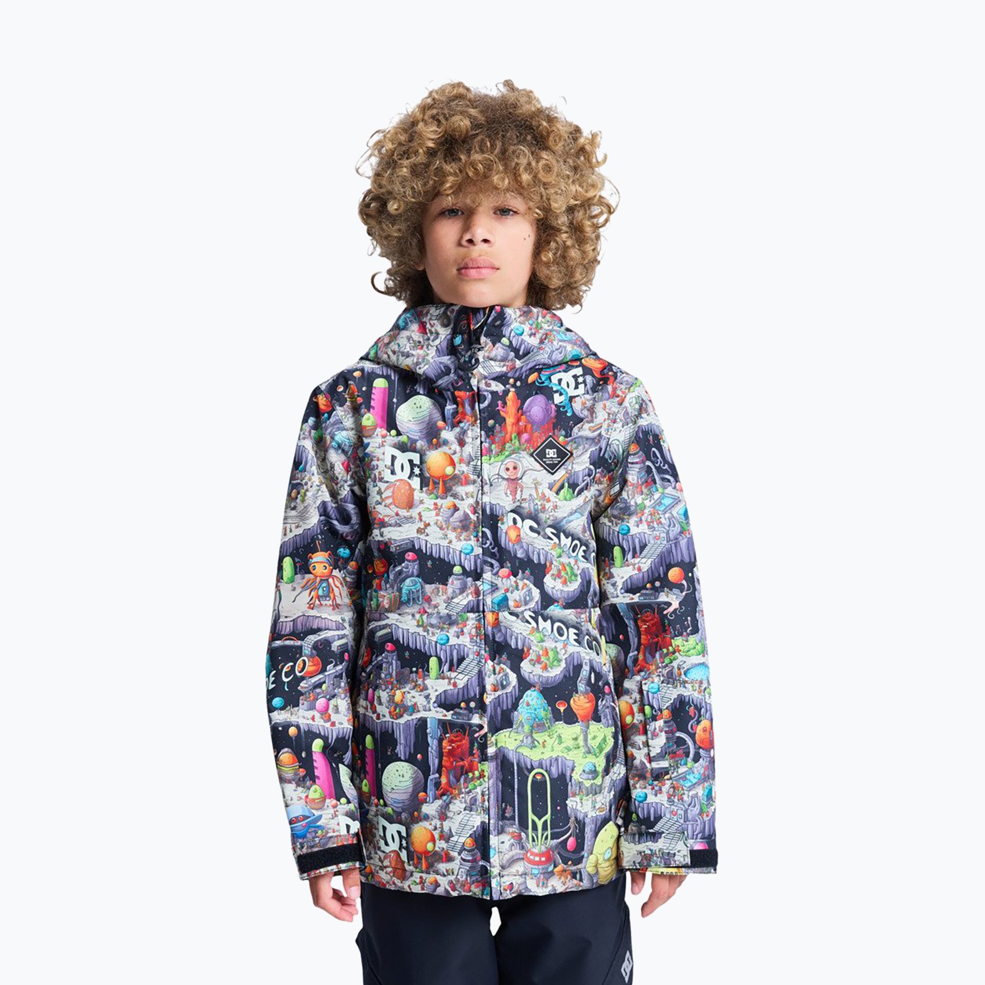 Kurtka snowboardowa dziecięca DC Basis Print Youth outer world black ...