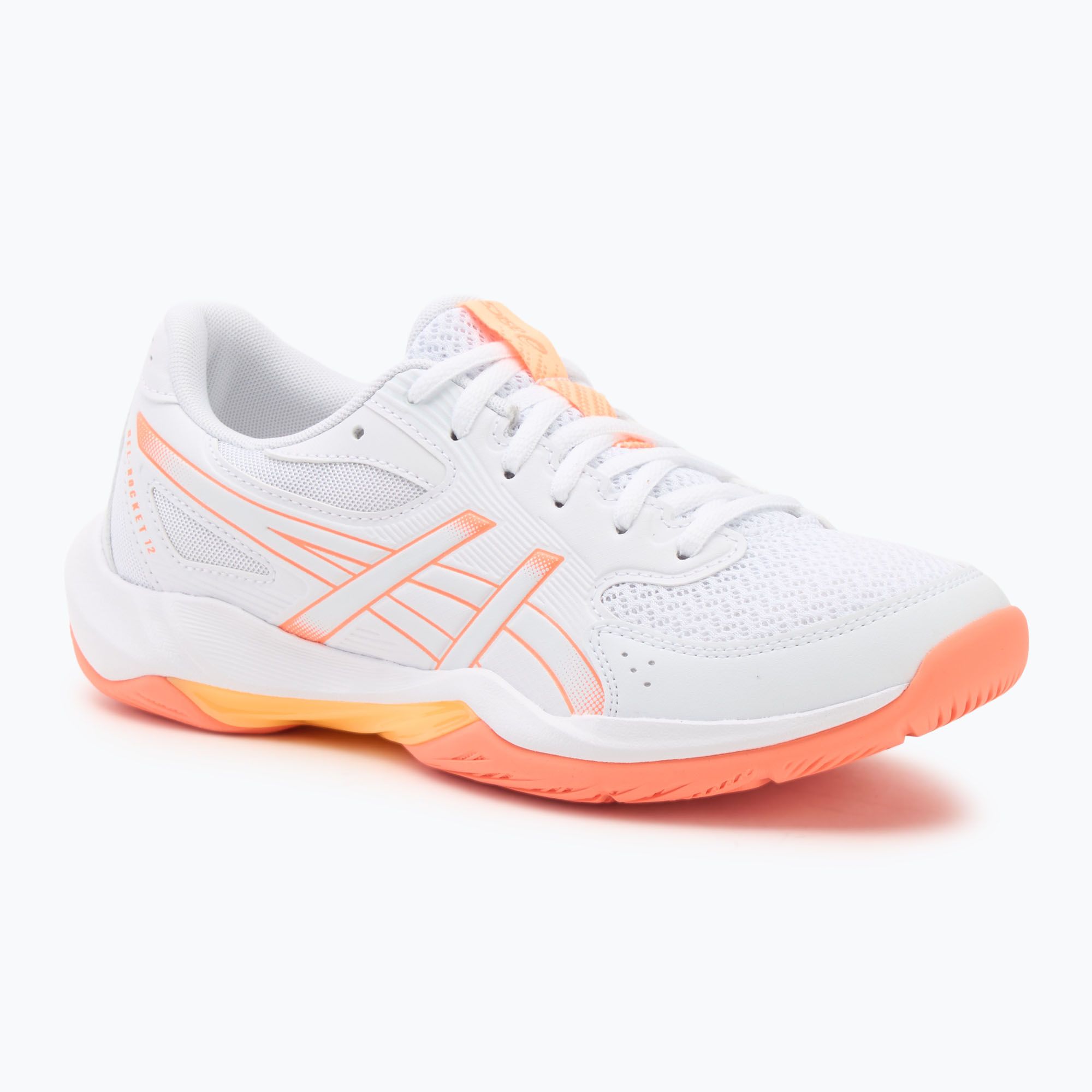 Buty do siatkówki damskie ASICS Gel-Rocket 12 white/vivid coral (1072A119-100) - Sportano.pl