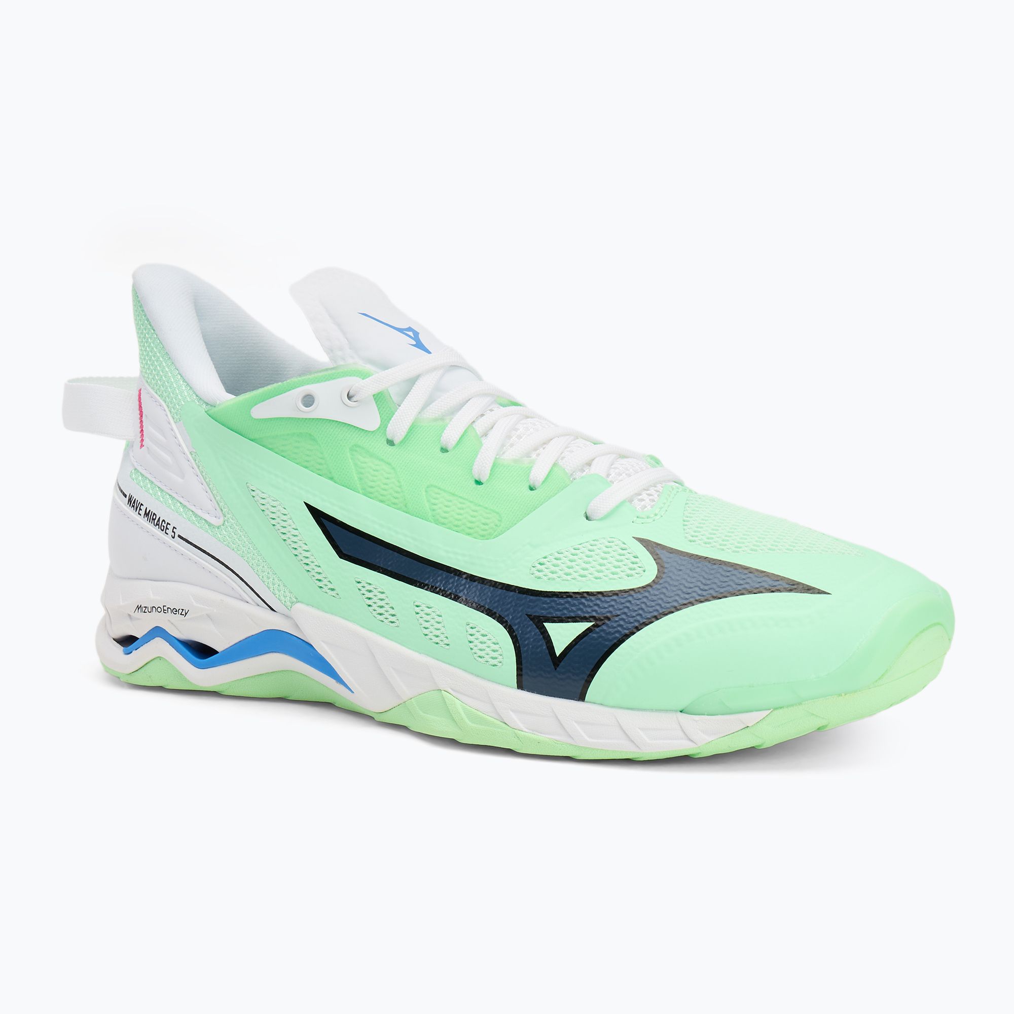 Buty do piłki ręcznej Mizuno Wave Mirage 5 neo mint/black/frontier blue (X1GA235087) - Sportano.pl