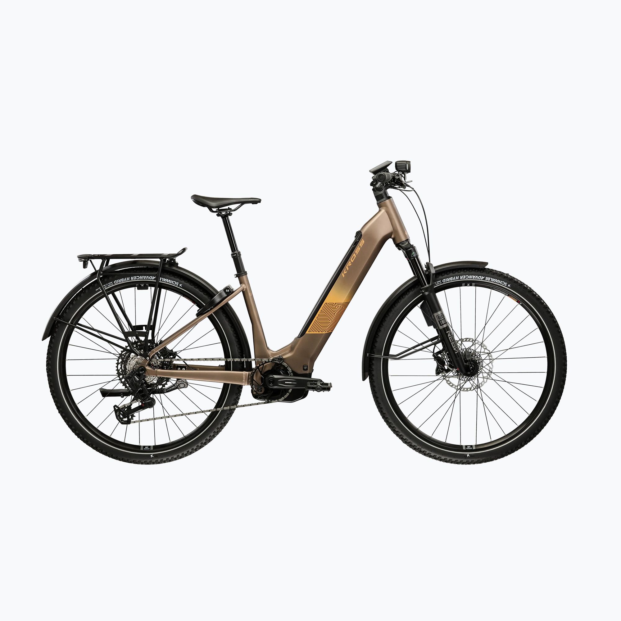 Rower elektryczny KROSS Influx Suv Hyb 6.0 29 el. 800 Wh szary/złoty ...