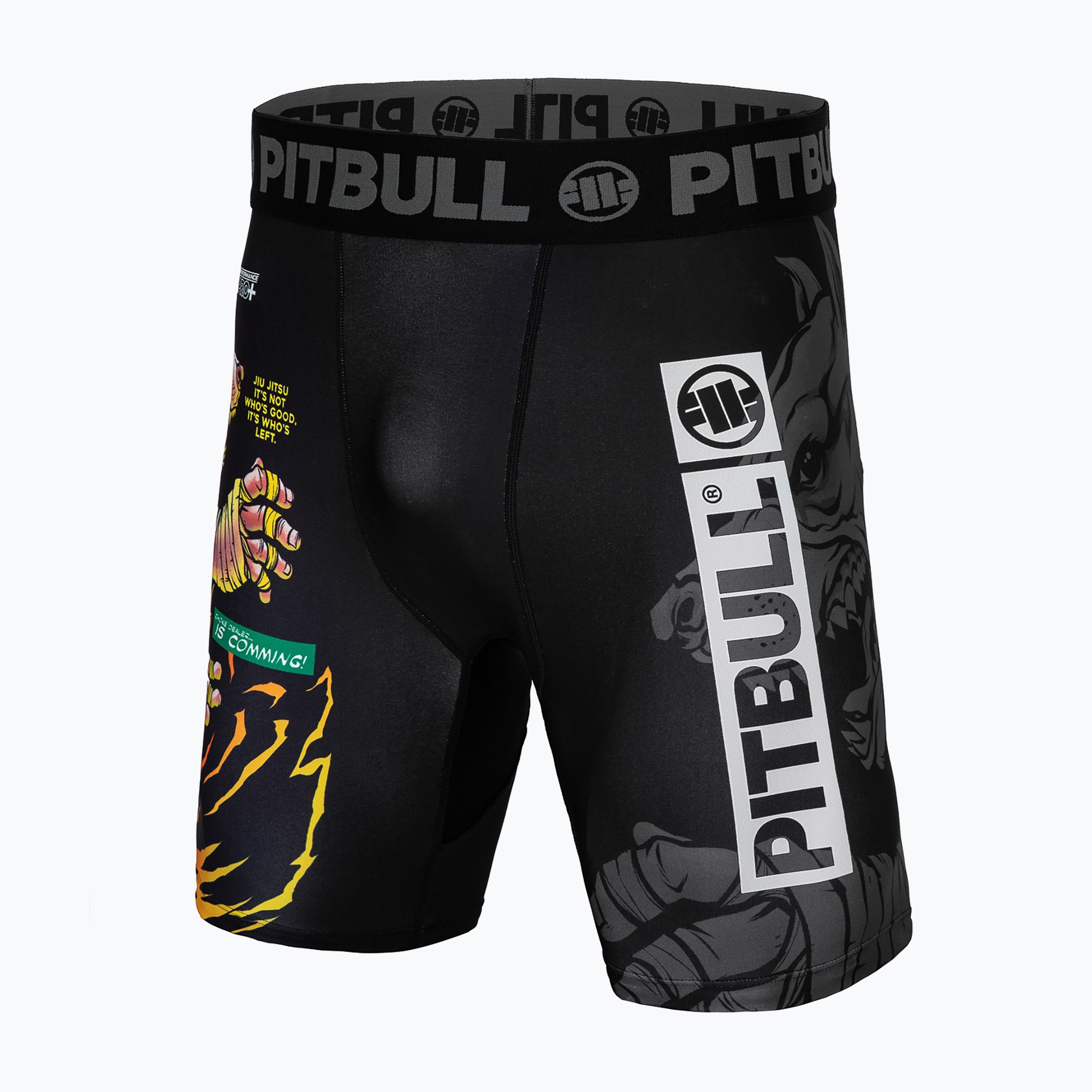 Spodenki kompresyjne męskie Pitbull Masters of BJJ Hilltop black ...