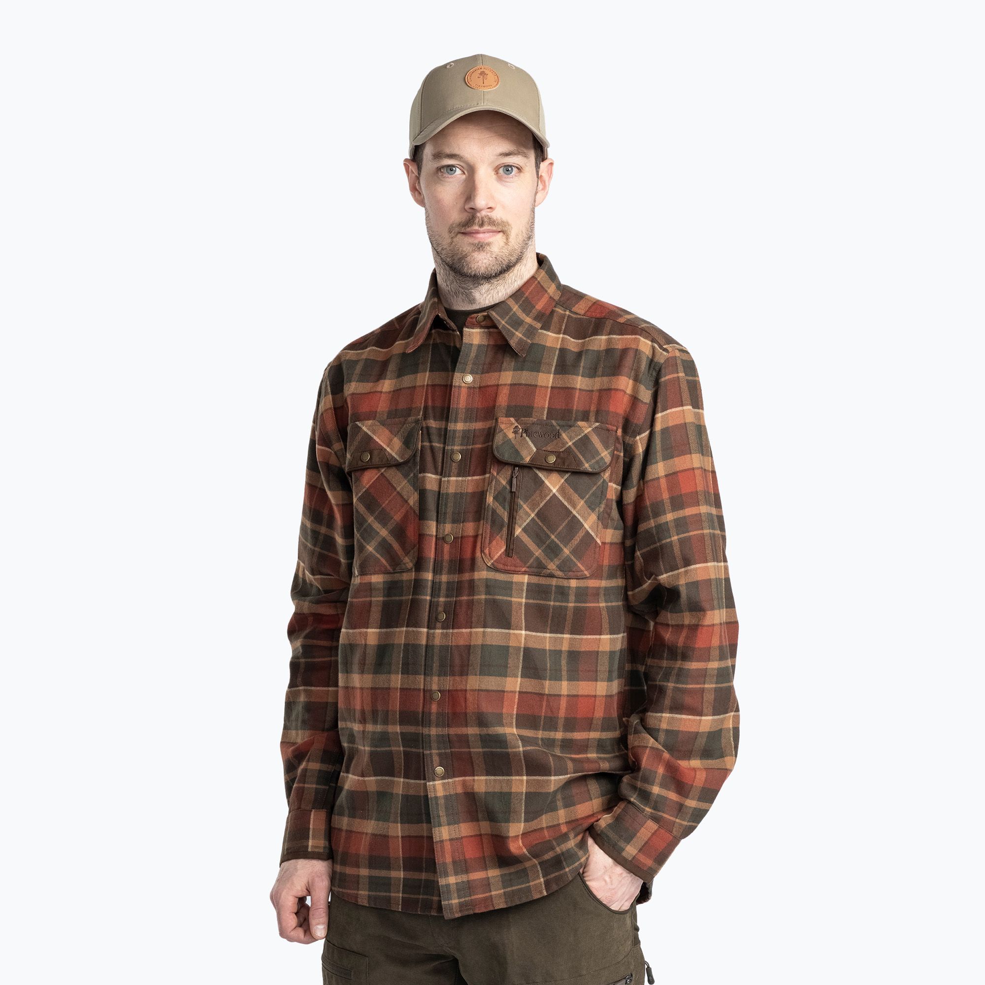 Koszula męska Pinewood Prestwick Exclusive d.green/terracotta (9428 ...