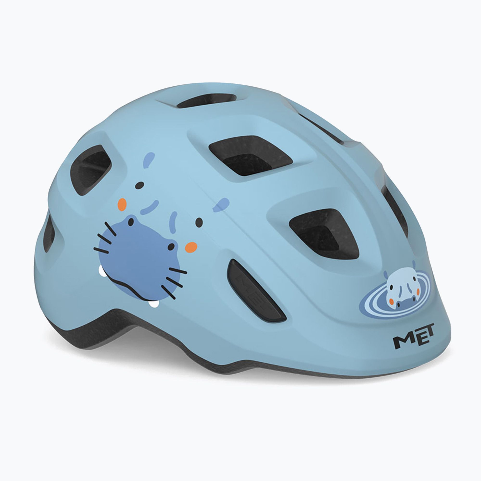 Kask rowerowy dziecięcy MET Hooray pale blue hippo matt - Sportano.pl
