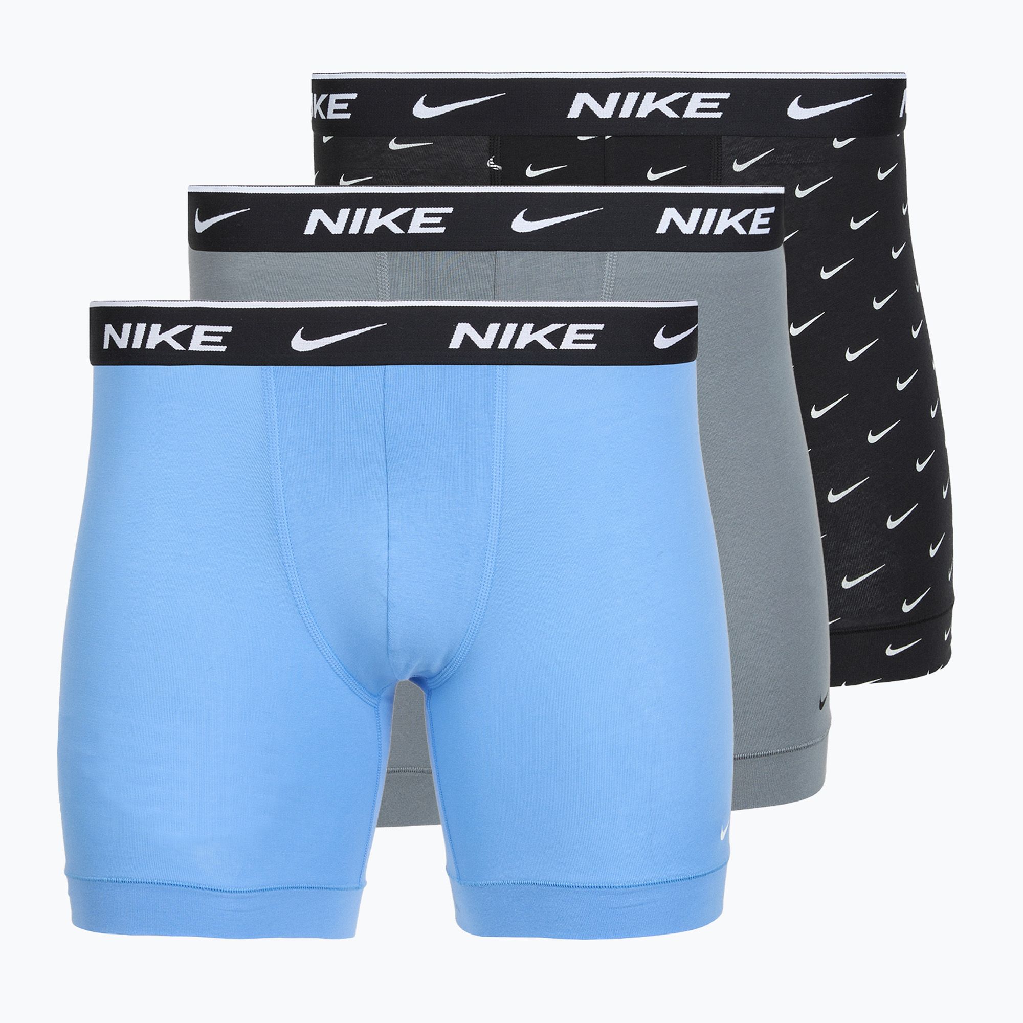 Bokserki męskie Nike Everyday Cotton Stretch 3 pary swoosh print/grey ...
