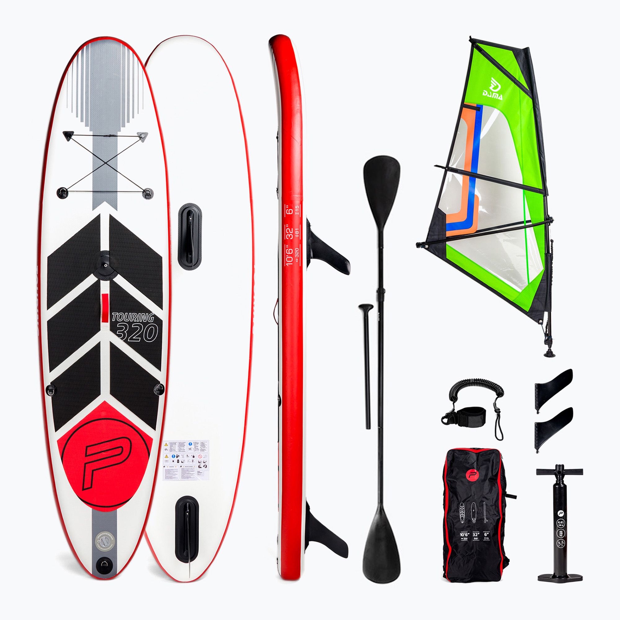 Deska z żaglem WindSUP Pure4Fun Wind SUP black/white/red/grey ...